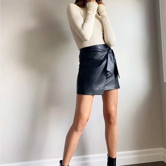 Aritzia | Skirts | Aritzia Wilfred Vegan Leather Wrap Mini Skirt | Poshmark